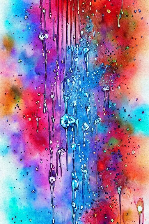 Lexica - Beautiful digital watercolor painting of fantasy drip and ...