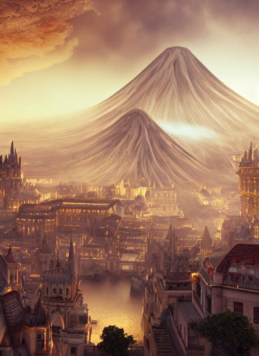 Lexica - Beautiful gold fantasy city made from white stone and bright ...