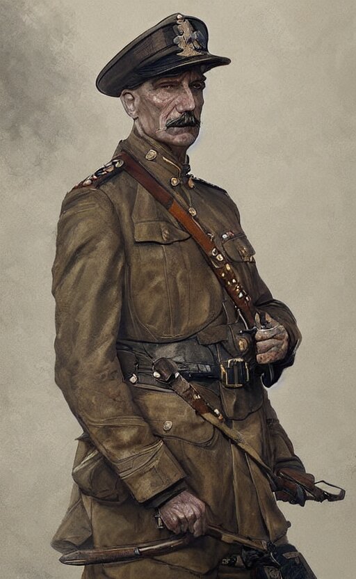 Lexica - Official portrait of a WWI General, male, detailed face, 20th ...