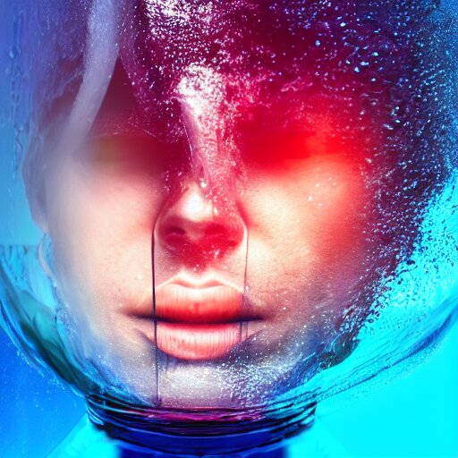 Lexica - A human head in a bottle shape water art manipulation, on the ...