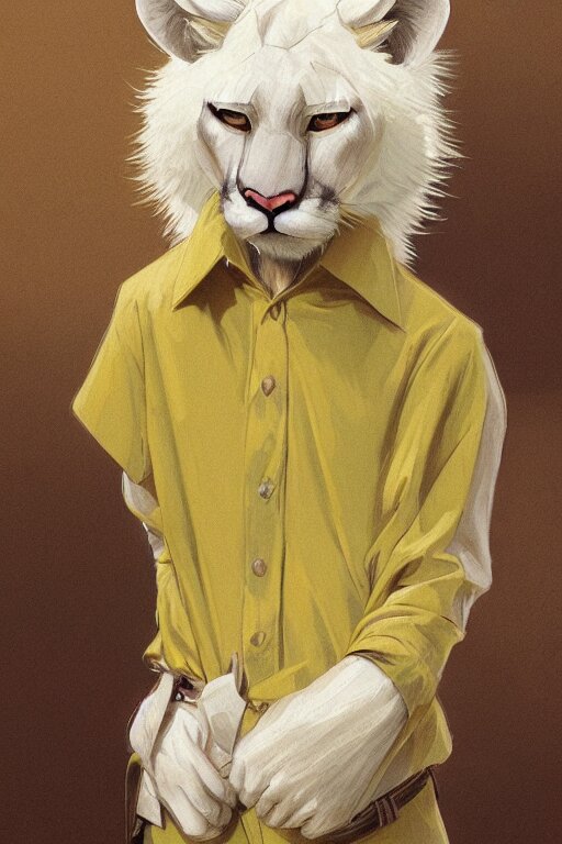 Lexica - Character portrait of a albino furry anthro albino mountain ...