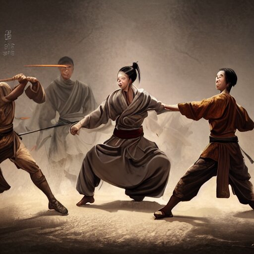 Lexica - A female drunken master monk fighting off a group of soldiers ...
