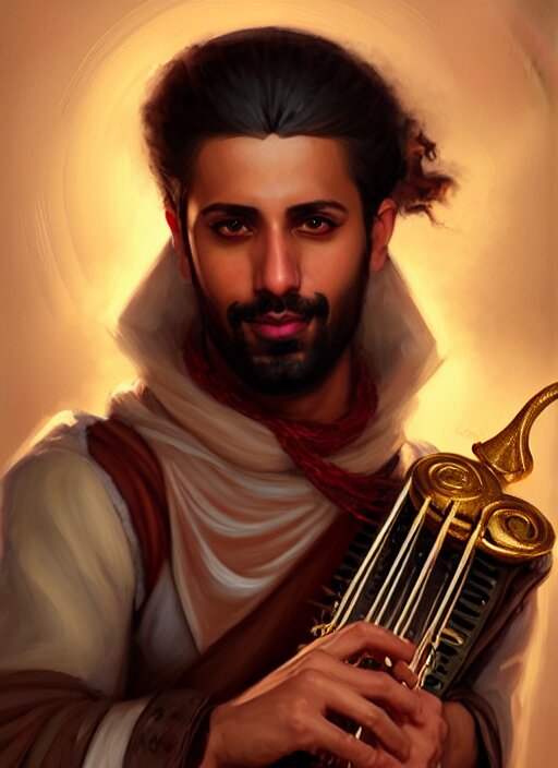 Lexica - A _ fantasy _ style _ portrait _ painting _ of arabian male ...