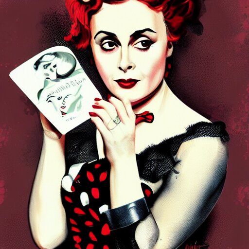 Lexica - Pin-up Helena Bonham Carter, 50’s style, illustration, highly ...