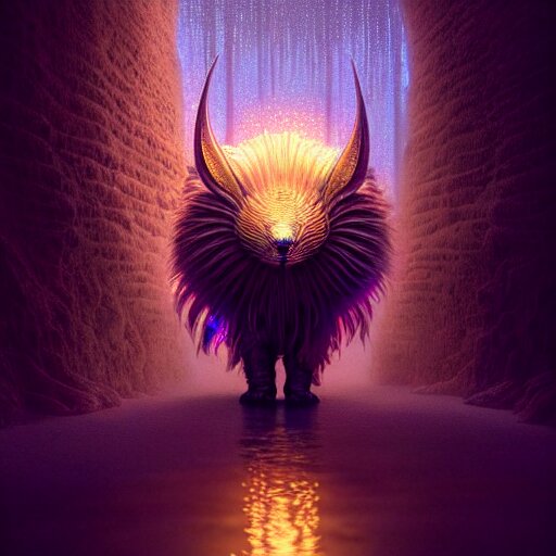 Lexica - Iridescent animal, backlit, warm tones, bioluminescent : by ...