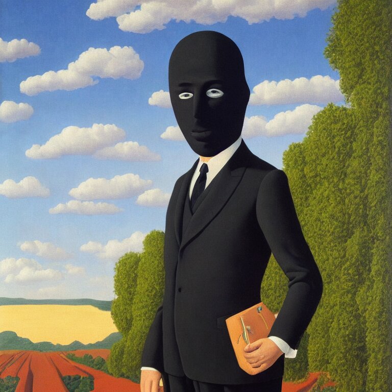 Lexica - Portrait of a faceless masked - head man in a suit and black ...