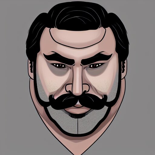 Lexica - Face portrait a big beefy man with a large face, thick dark ...