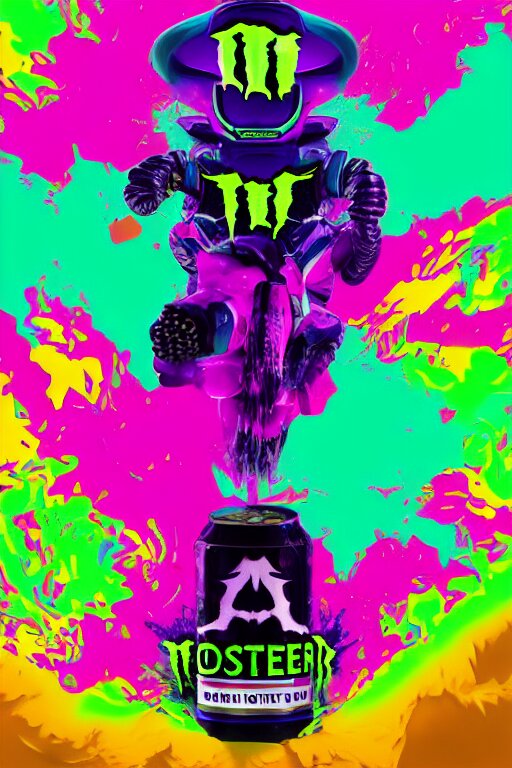 Lexica - Monster energy brink, vivid colours, vaporwave lighting ...