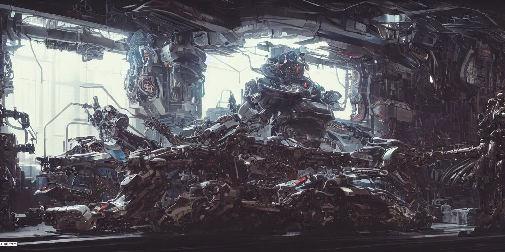 Lexica - Cyberpunk mecha mechanic interior, design sheet, concept ...