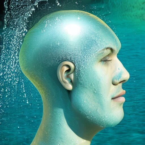 Lexica - Water artwork manipulation in the shape of a human head, on ...