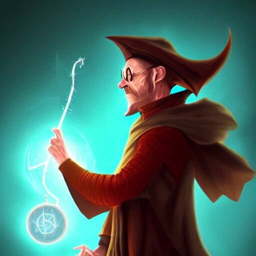 Lexica - Wizard nerd casting a spell , digital painting , digital art ...