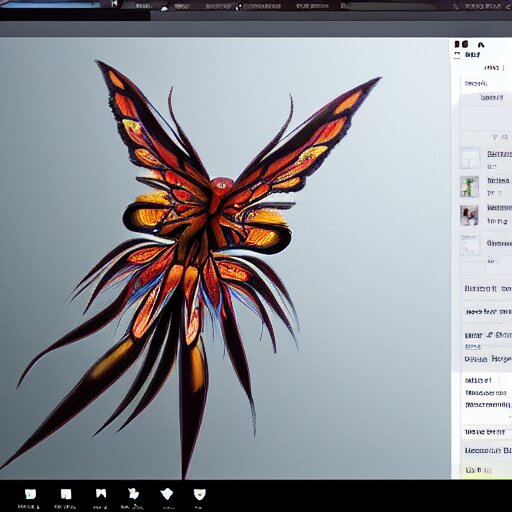 Lexica - A phoenix butterfly with six wings ， trending on art station ...