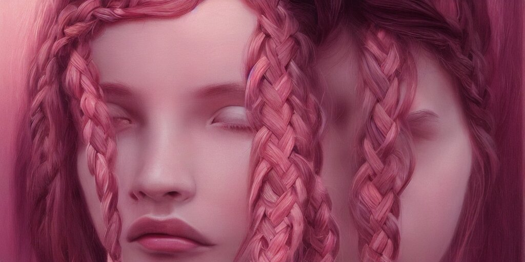 Lexica - Teen girl, braided pink hair, twisted braid, gorgeous, amazing, elegant, intricate ...