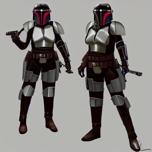 Lexica - Thicc female mandalorian, art station concept art, 4 k