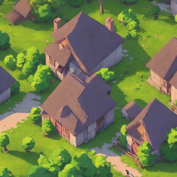 Lexica - 2 d top down view of a lovely cottage, seperated game asset ...