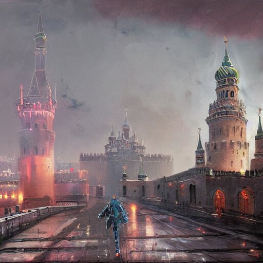 Lexica - Cyberpunk Moscow Kremlin by Greg Rutkowski
