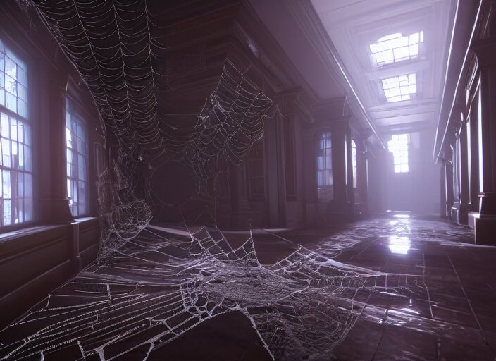 Lexica - Large spider web infested hallway in destiny 2, liminal, dark ...