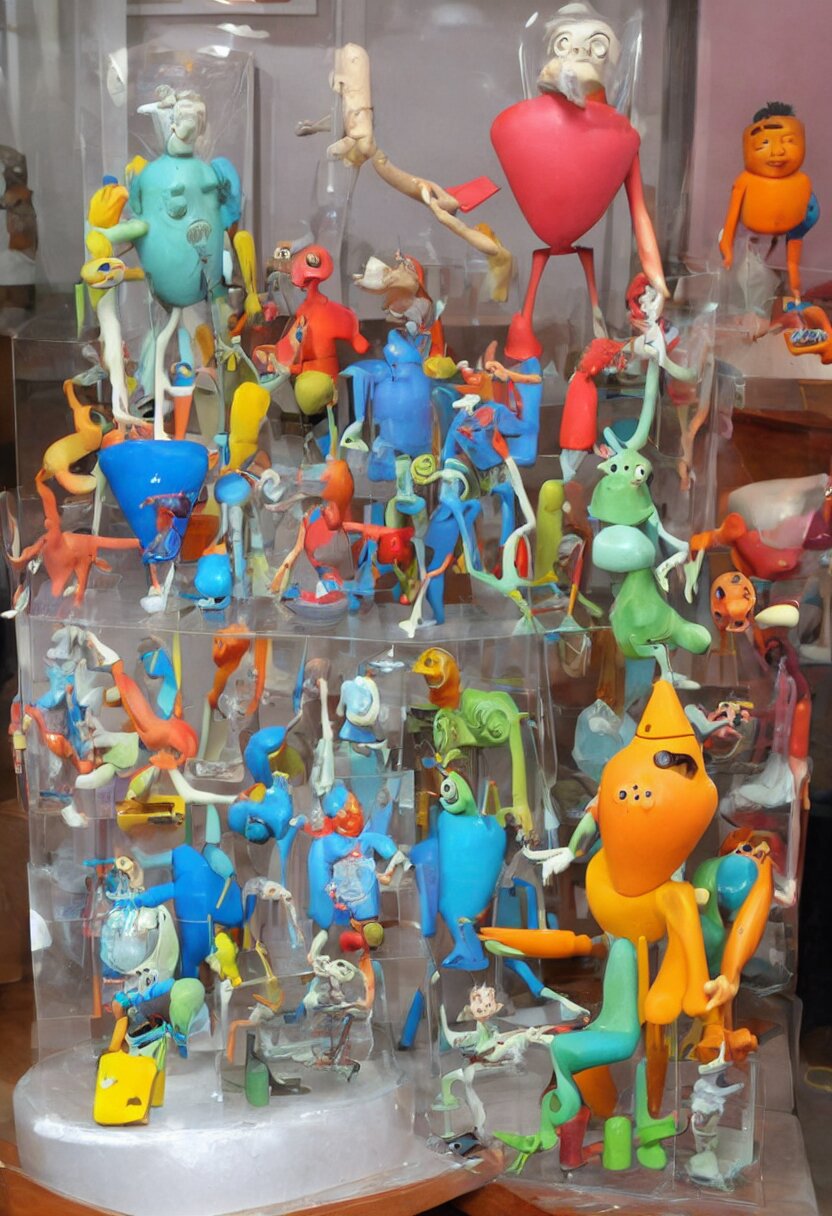 1 9 6 0 s weirdo cartoon sculpture toy on display - Arthub.ai
