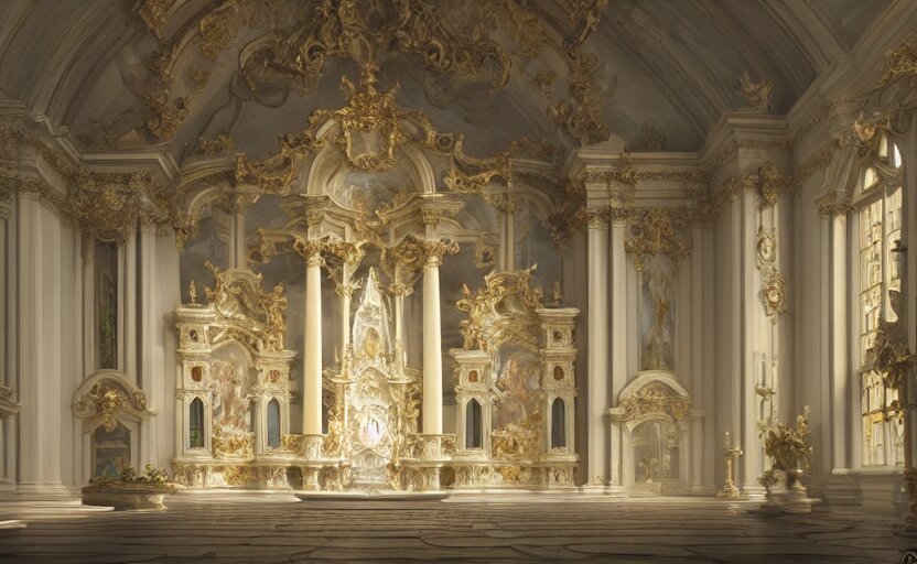 Lexica - A beautiful rococo chapel, in the center is a gorgeous massive ...