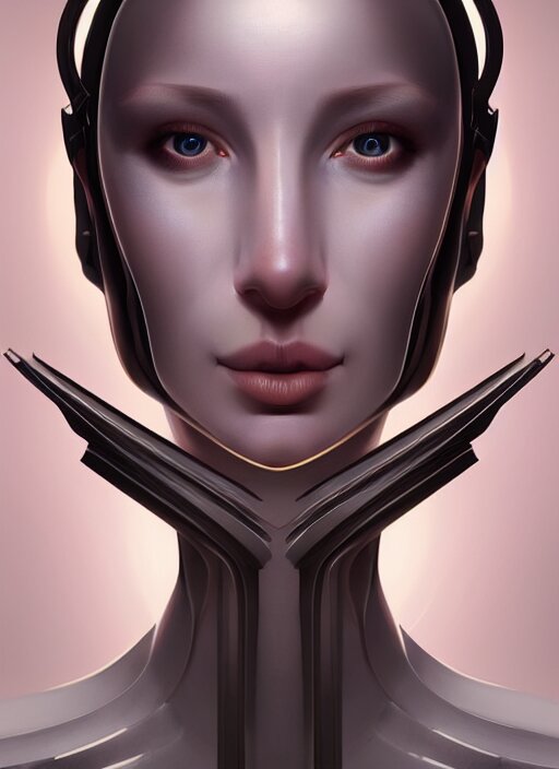 Lexica - Portrait of female android, symmetry, intricate, elegant ...