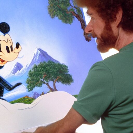 Lexica - A closeup photorealistic photograph of bob ross working on a ...
