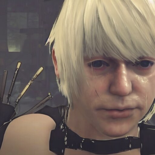 Lexica - Screenshot from Nier Automata with Boris Johnson