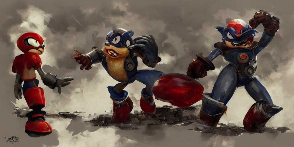 Lexica - Painting of doctor ivo robotnik fighting sonic the hedgehog ...