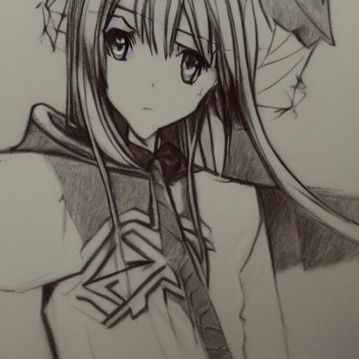 Lexica - Pencil sketch. anime. amber from genshin impact.
