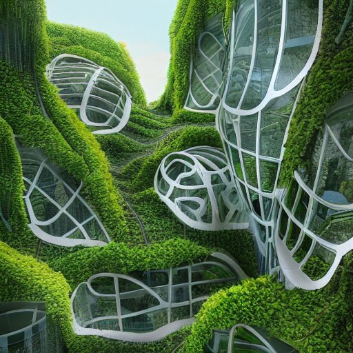 Lexica - Bioclimatic biomimicry architecture with greens, realistic ...