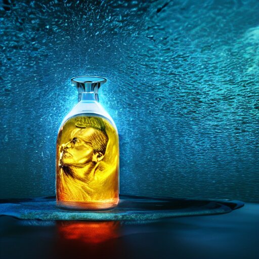 Lexica - A human head in a bottle shape water art manipulation, on the ...