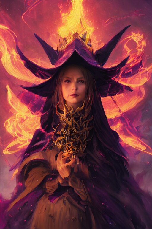 a fancy portrait of a beautiful dark magician girl with a large ...