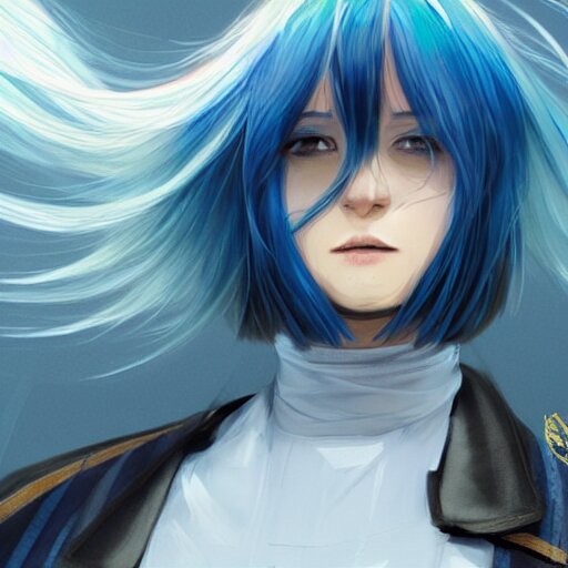Lexica - Profile shot of rimuru tempest averting his gaze, sky blue ...