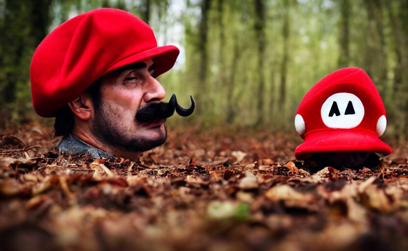 Lexica - Italian man with a mustache dressed as mario wearing a solid ...