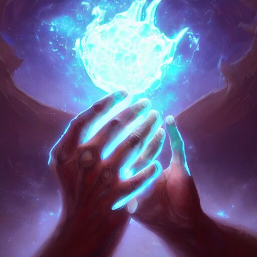 Lexica - Glowing magic hands with fingers floating in the air, hands ...