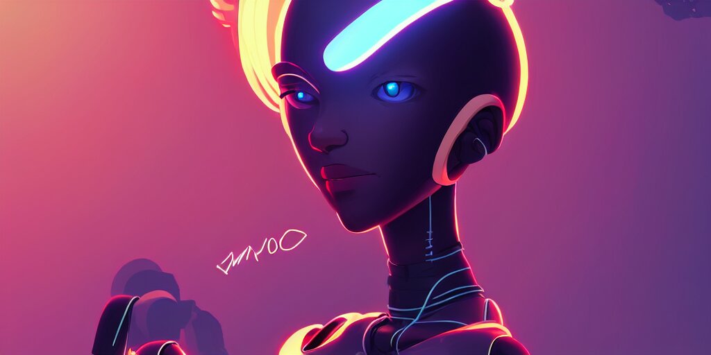 Lexica - Digital illustration of sleek humanoid robot by makoto shinkai ...