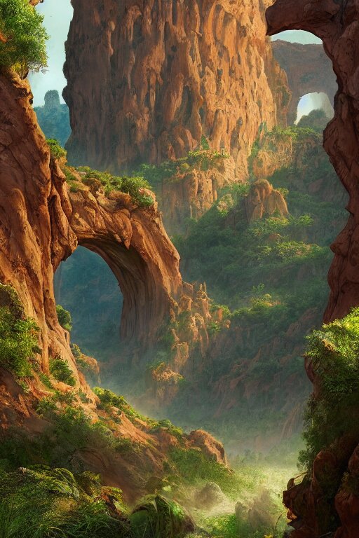 Lexica - Beautiful utah desert, rock arcs, lush vegetation, exotic ...