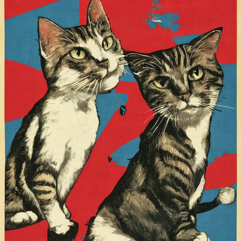 Lexica - Propaganda poster with a cat as the centerpiece