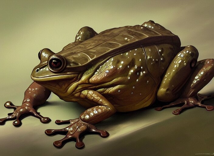 Lexica - A giant frog with a giant cannon in his back, exoskeleton ...