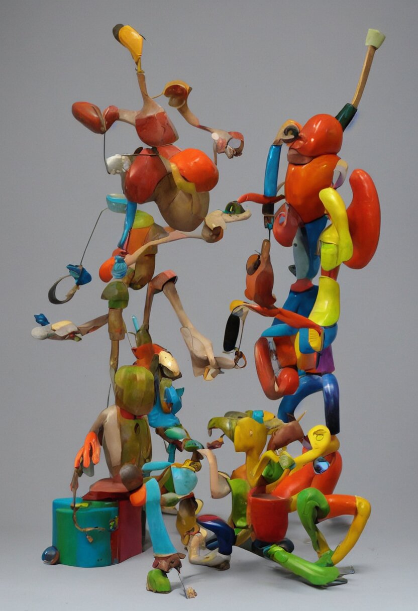 1 9 6 0 s weirdo cartoon sculpture toy on display - Arthub.ai
