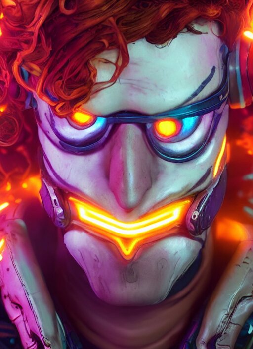 Lexica - Glowwave portrait of curly orange hair man from borderlands 3 ...