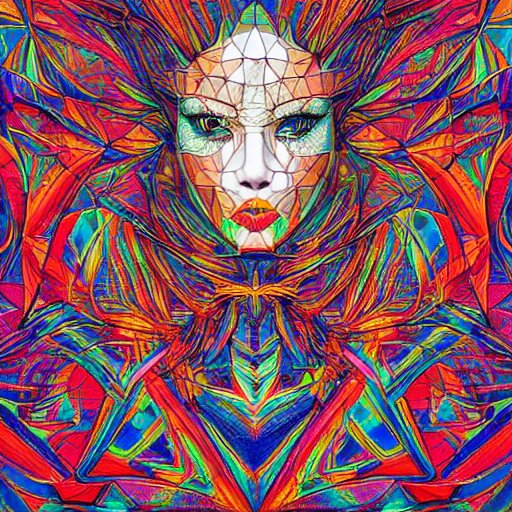 Geometrically abstract colors, extremely high detail, photoreali ...