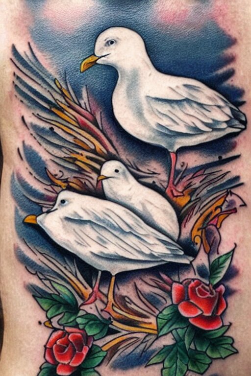 Traditional Seagull Tattoo