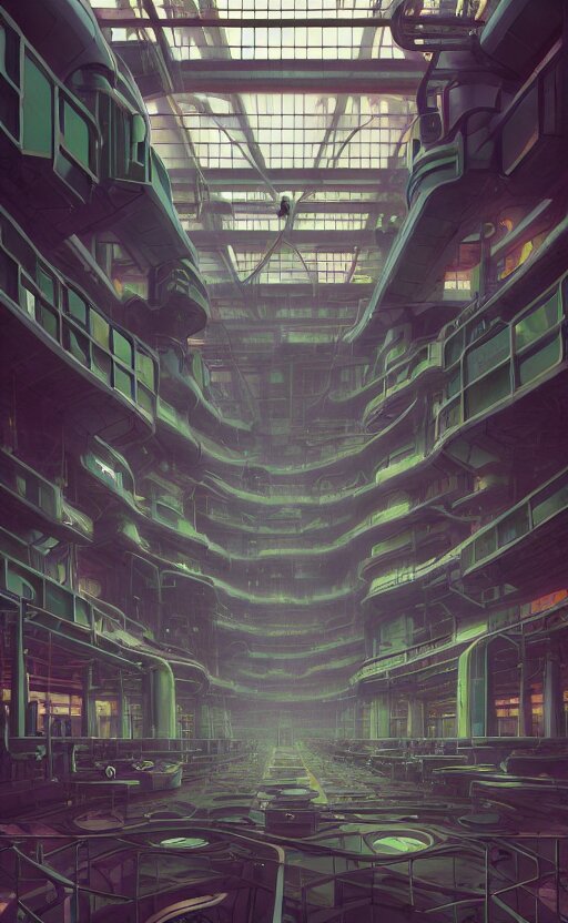 Lexica - Interior shot of a futuristic factory by Petros Afshar and ...