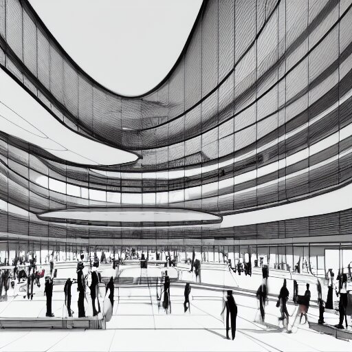 Lexica - Section plan of cultural centre designed by OMA, big foyer ...