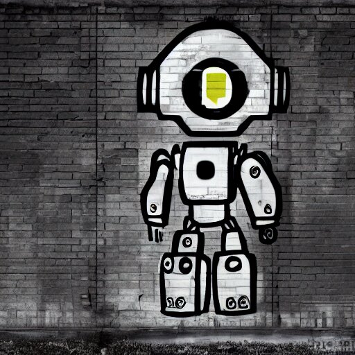 Lexica - Chappie robot color graffiti, black and white zef design ...
