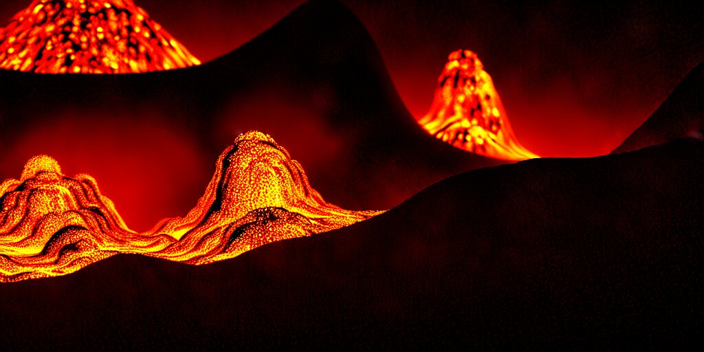 Lexica - Of a dark and smokey mountain with large strange cute friendly ...