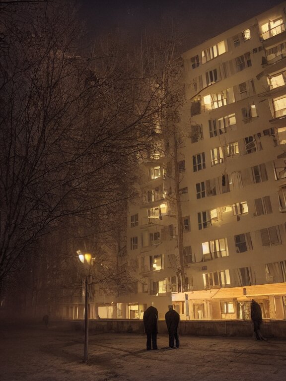 Lexica - Film still of low russian residential building in suburbs ...