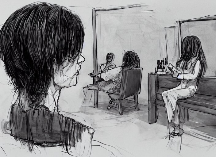 Lexica - Judge wearing a bench wig is making a haircut to another judge ...