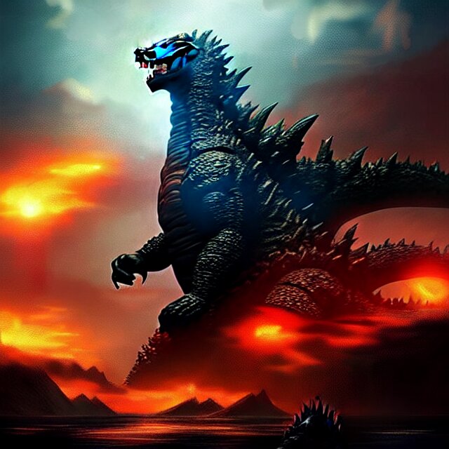 Lexica - Epic professional digital art of Godzilla, best on artstation ...