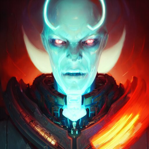 Lexica - Portrait of a demonic cybernetic hell knight, cyberpunk ...